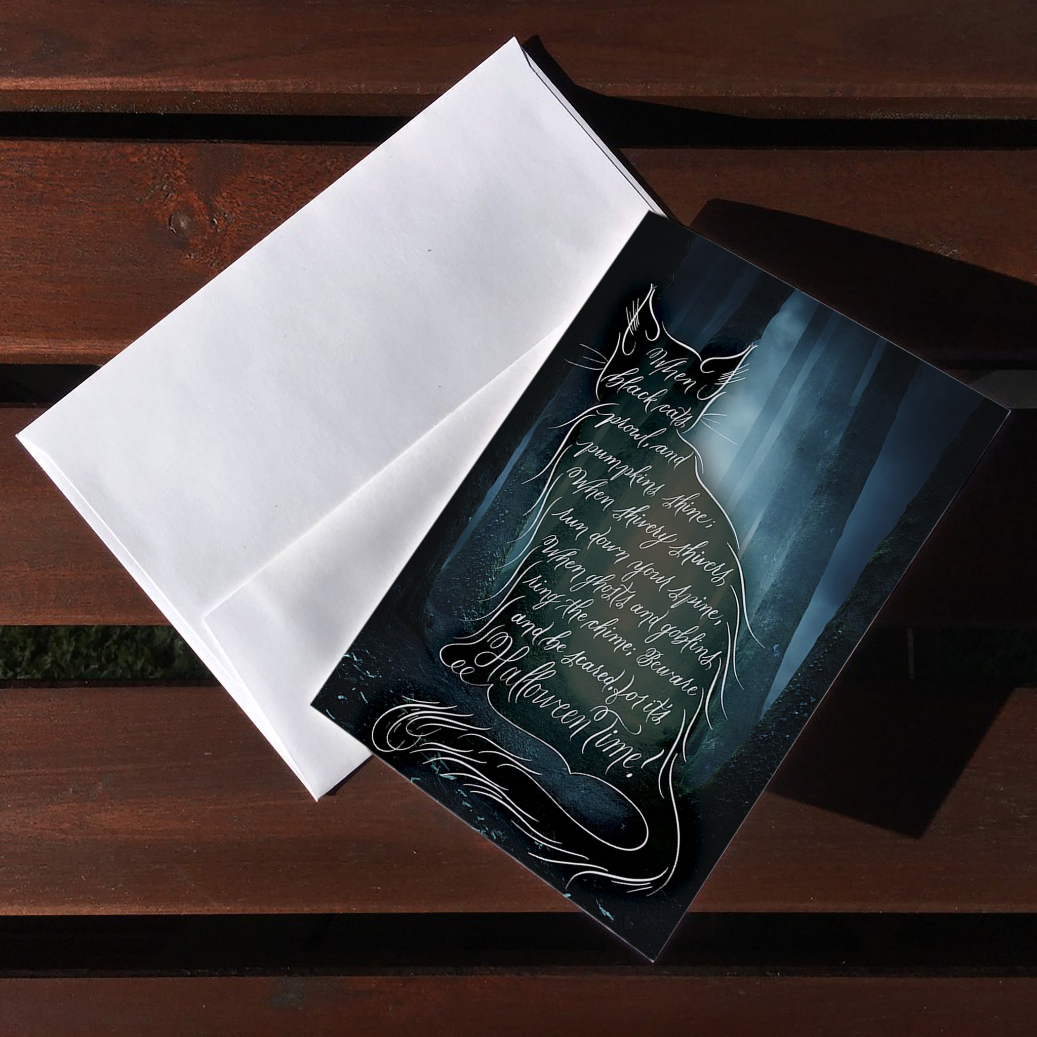 Black Cat Poem Halloween Greeting Card | Calligraphy + Stationery ...